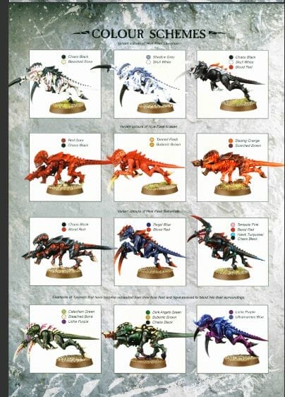 Tyranid Paint Color Schemes (9 Motifs) - Tangible Day